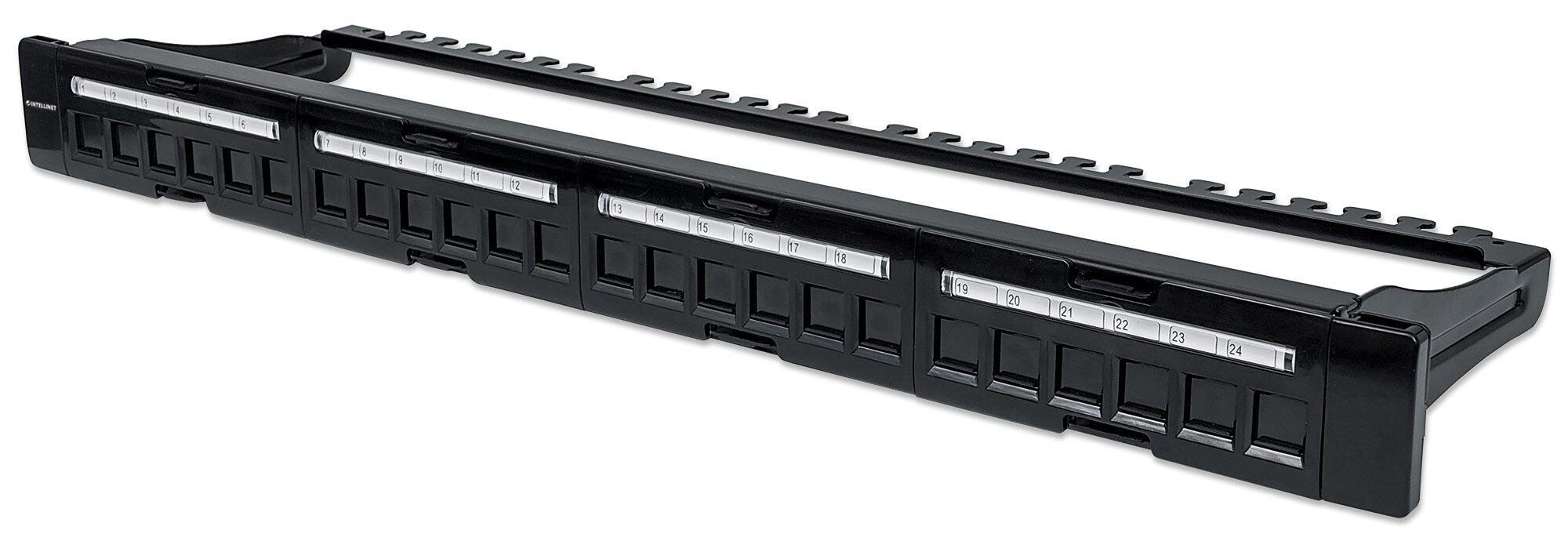 Intellinet Patch Panel, Blank, 1U, 24-Port, Black – EuroBusiness ...